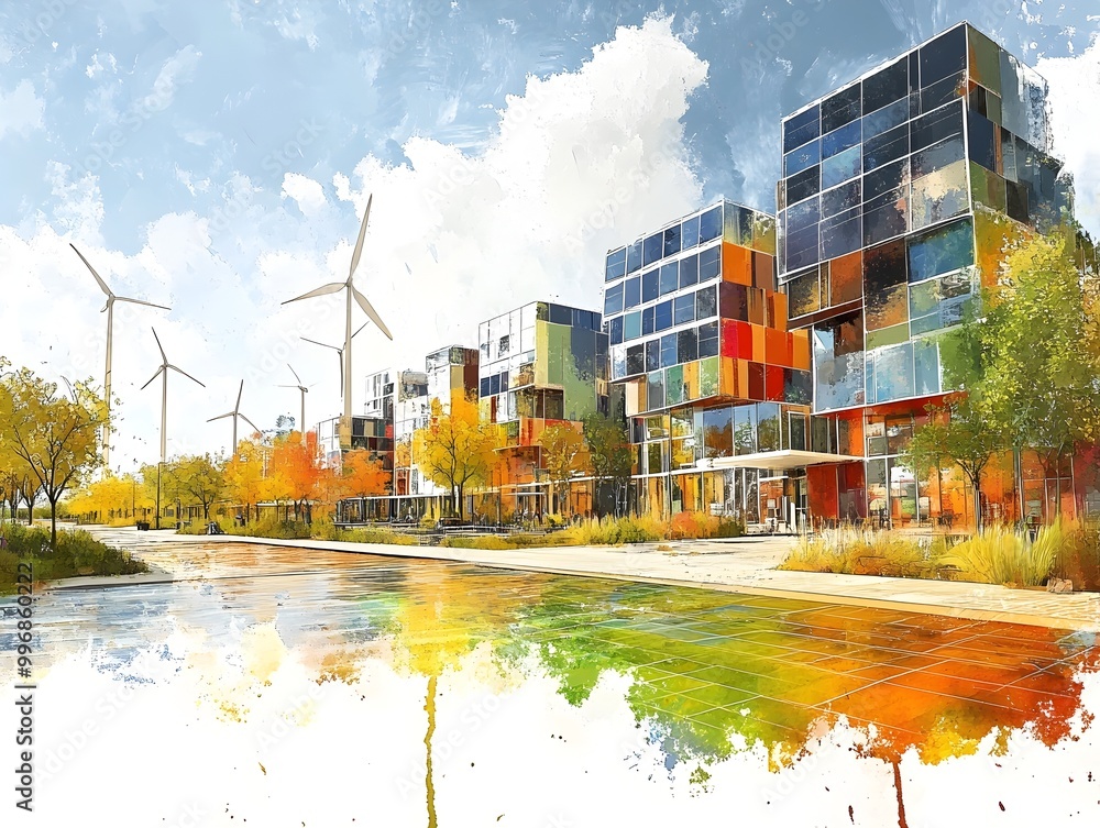 Renewable energy infrastructure such as solar paneled facades wind ...