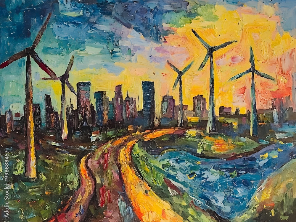 Renewable energy projects such as solar canopies wind turbines ...