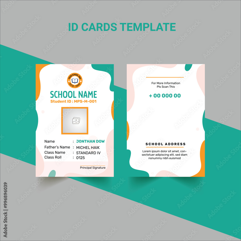 Student Id Card design template Id card design for school, Identity ...