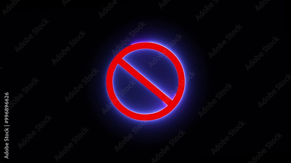 Warning, stop or no entry forbidden red circle and line symbol icon ...
