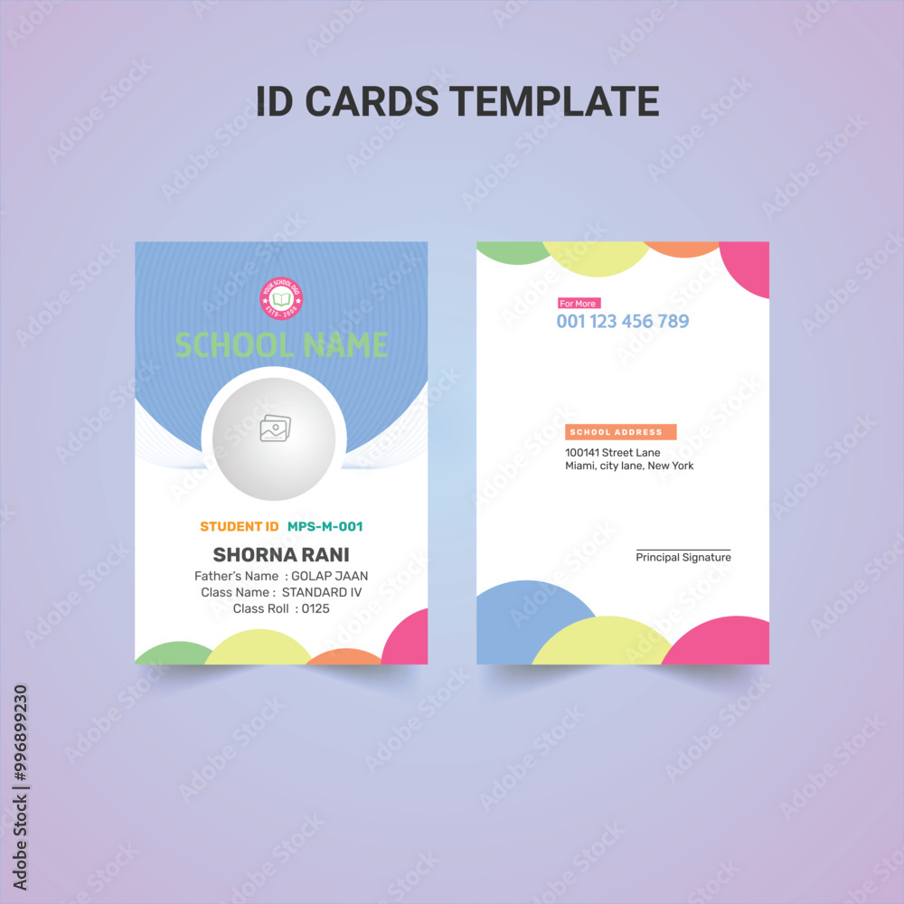 Student Id Card design template Id card design for school, Identity ...