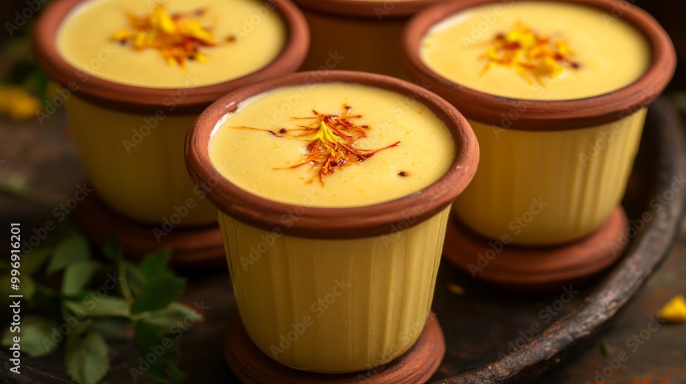 Authentic Indian cold drink made up of curd, milk & malai called Lassi ...