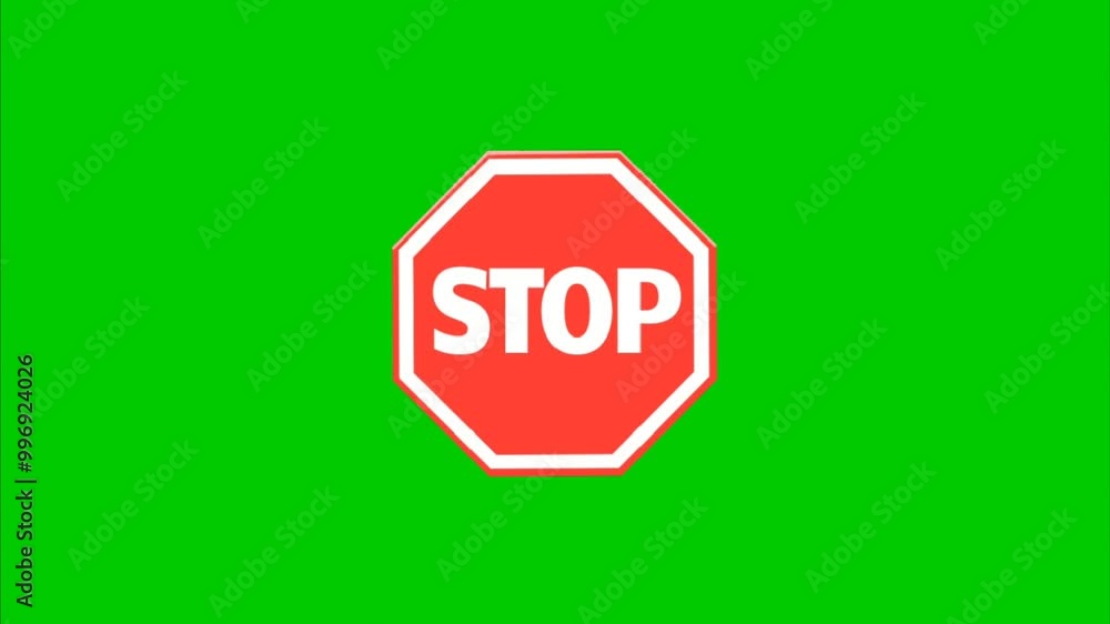 Stop sign animation on a green screen in stunning 4K, perfect for ...
