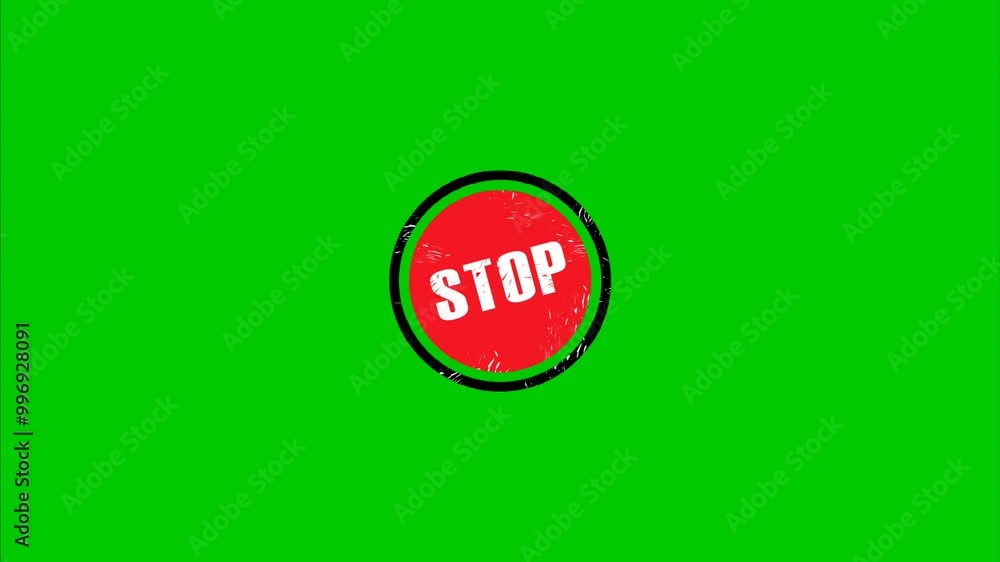 Stop sign animation on a green screen in stunning 4K, perfect for ...