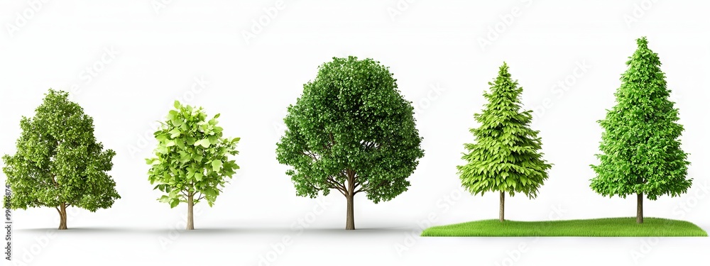 Street summer trees medium size isolated png on a transparent ...