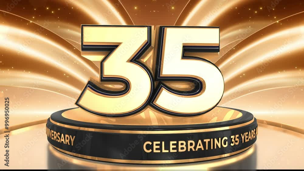 35 years, 35th anniversary video, backdrop, background, backdrop in 3D ...