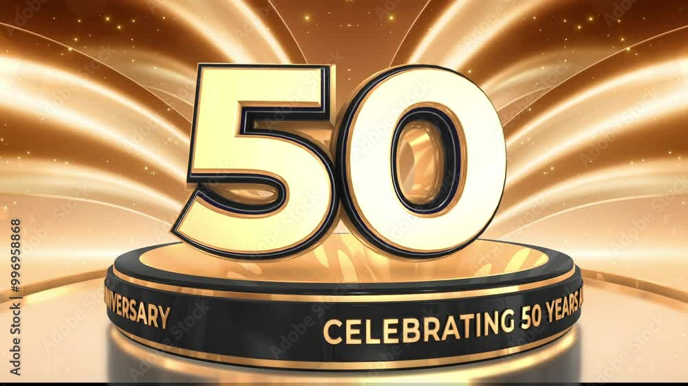 50 years, 50th anniversary video, backdrop, background, backdrop in 3D ...
