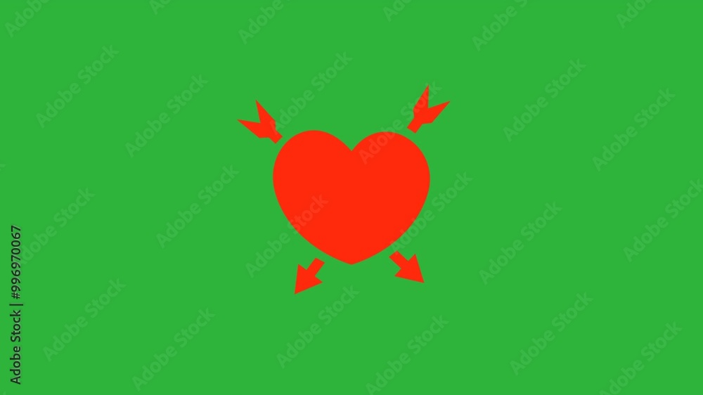 Animation of falling in love. Animated illustration of a heart in ...