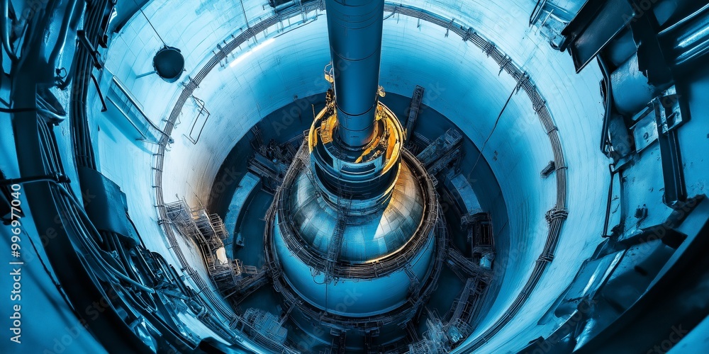 Interior view of a nuclear power plant reactor, highlighting the ...