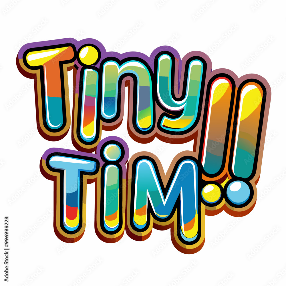 Tiny Tim word logo on a isolated white background (8) Stock ベクター ...