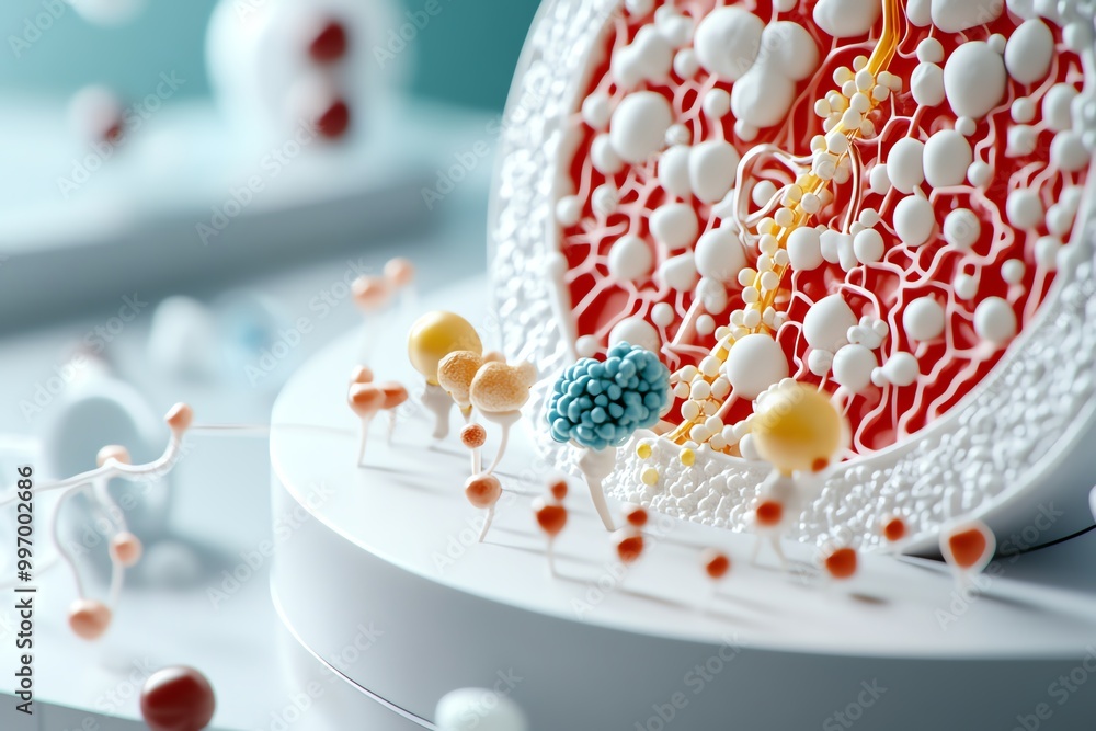 An intricate Realistic diagram of hormone secretion in the ovaries and ...