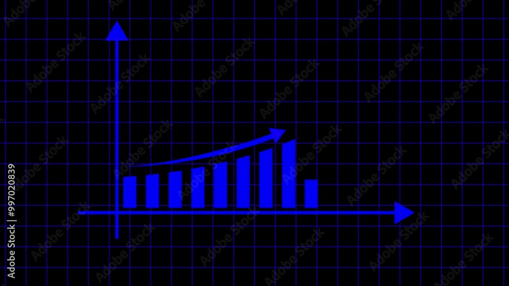 Business growth concept . graph with rising up arrow and bar stats ...