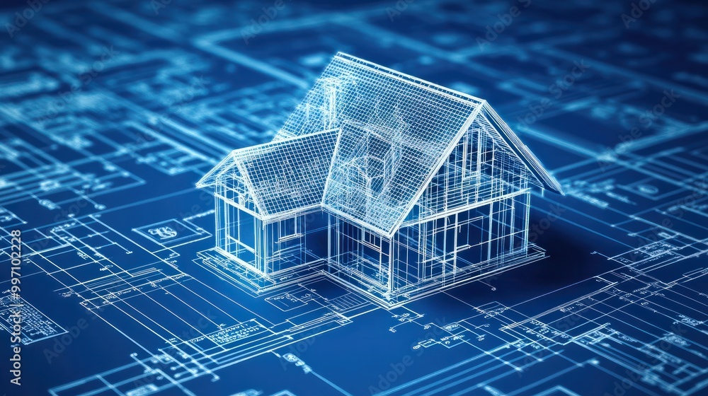 Success Blueprint Visualize business success as building a house, with ...