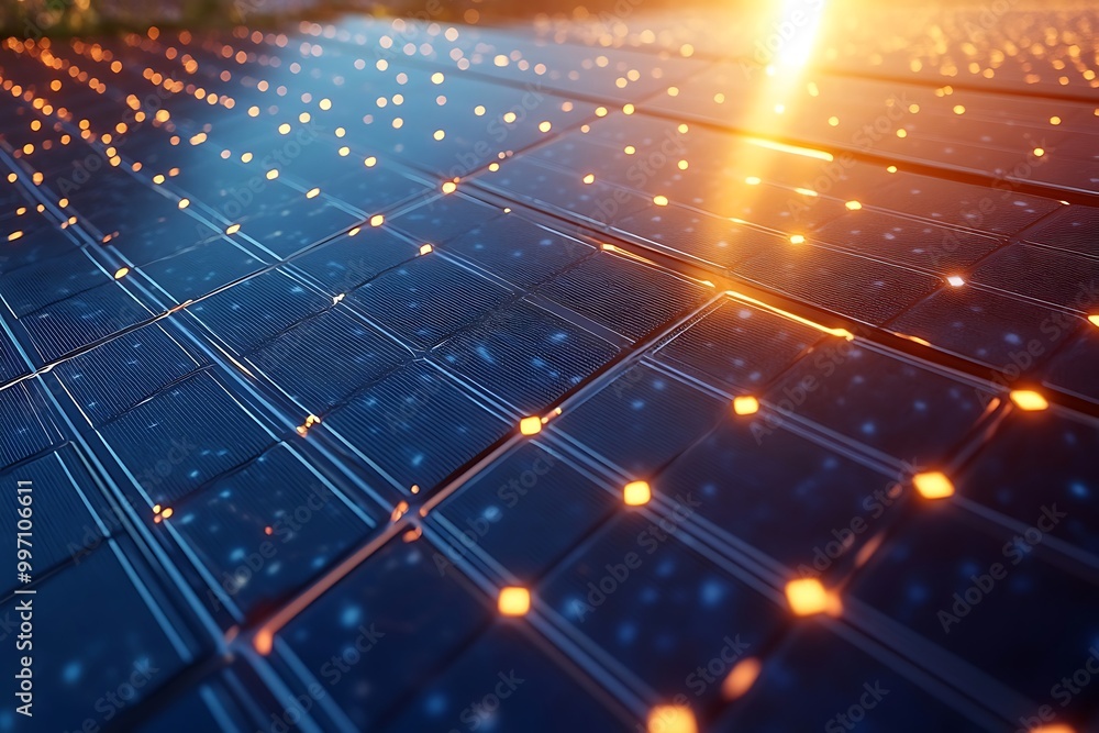 Solar Panels Glowing in the Sunlight: A Symbol of Sustainable Energy ...
