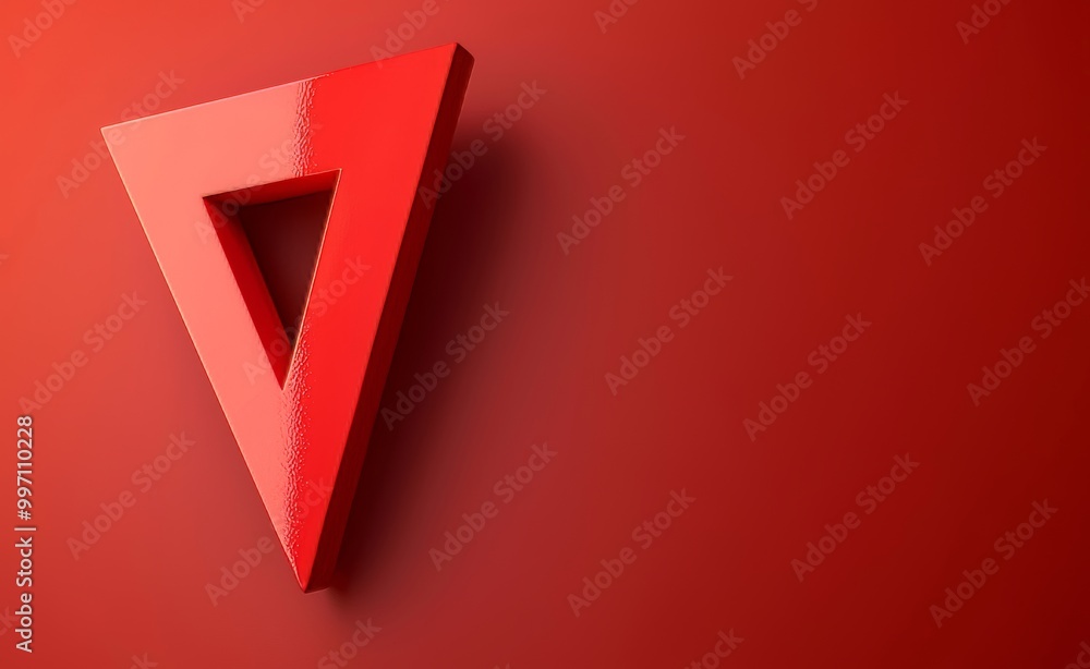 A 3D warning icon with an exclamation point message in a triangle on a ...