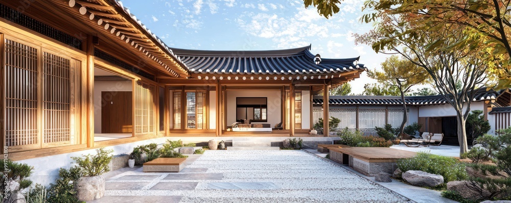 Fusion of traditional Korean royal Hanok and modern luxury interiors ...