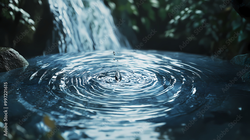 Water drop falls and creates ripples. this image is perfect for ...