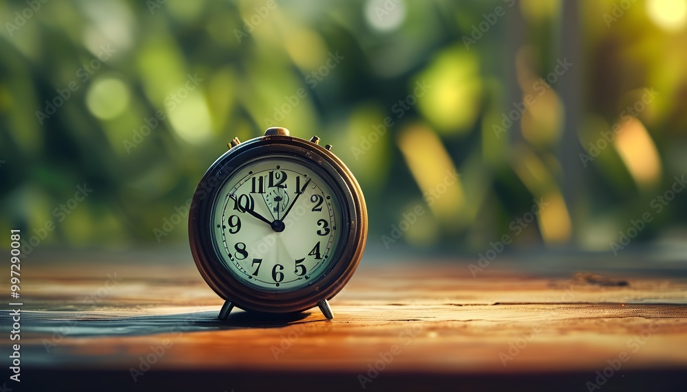 Time Change Notification on Clock for Daylight Saving Transition Stock ...