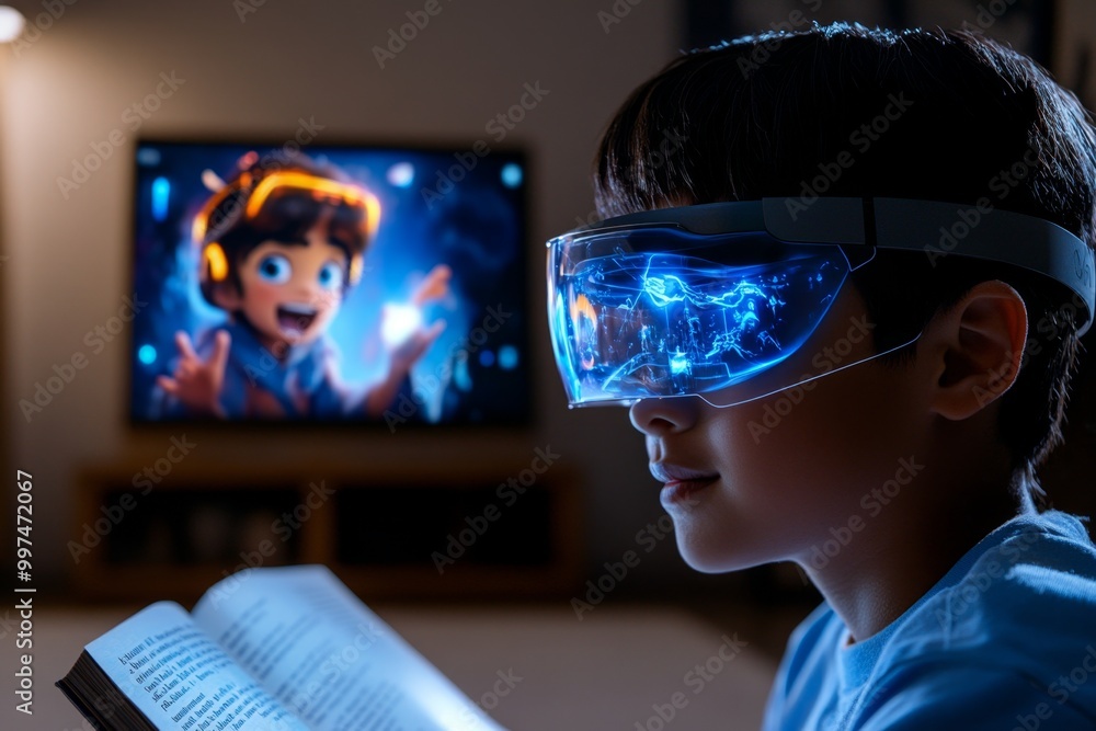 Futuristic reading comprehension app, where users read stories through ...