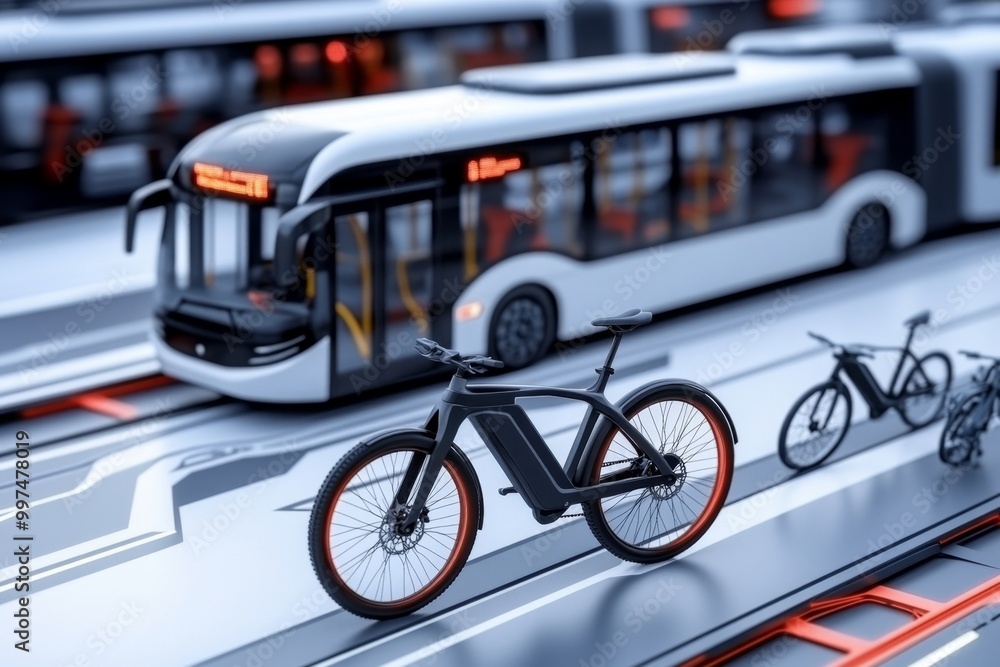 Minimal design for net zero transportation, featuring clean lines of ...