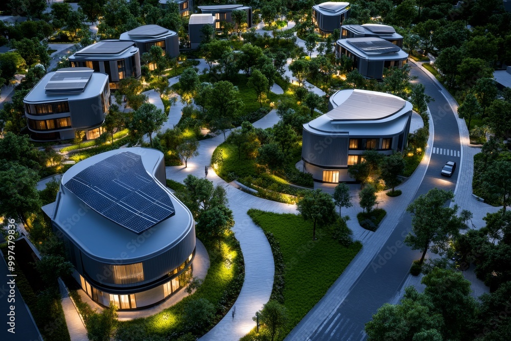 Net zero urban development, with mixed-use buildings powered by ...