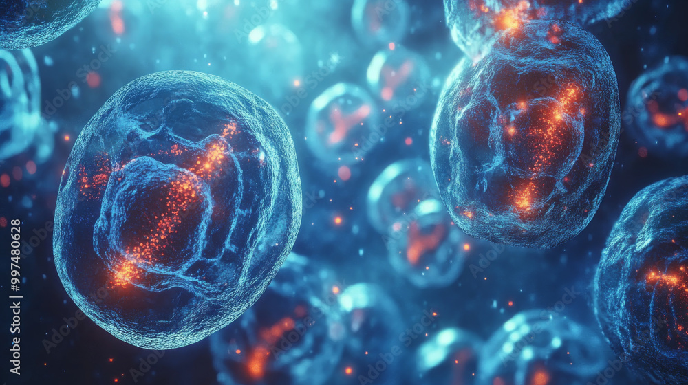 A cell's blueprint is being changed and copied, allowing it to create ...