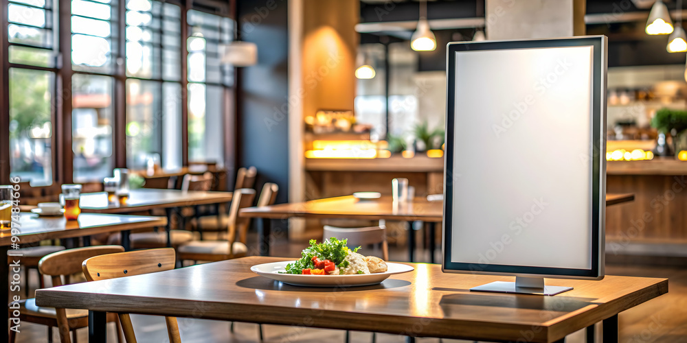 Mock up screen display of restaurant cafe menu for food business ...