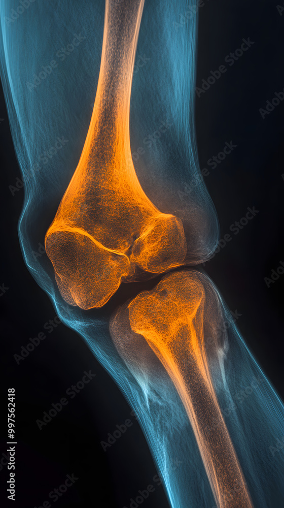 Medical Imaging of Human Knee Joint Radiography Stock Illustration ...