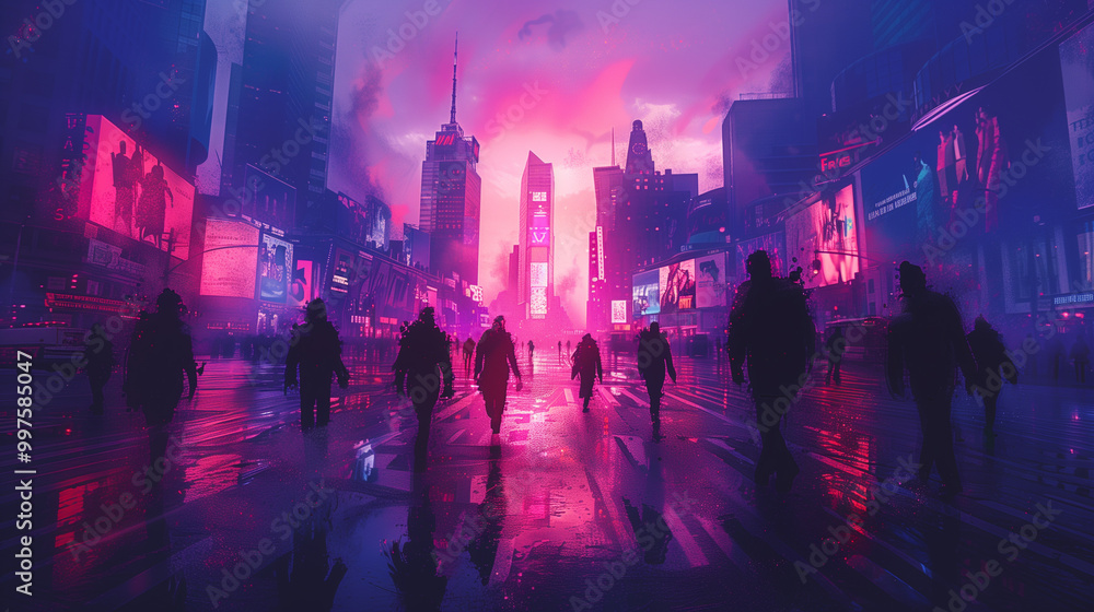 Retro-Futuristic Zombie Attack on Famous Landmarks: A Blend of Vintage ...