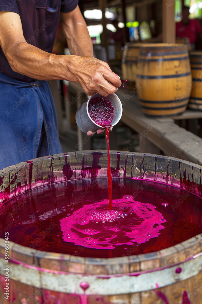 Person hand-dyeing fabric using natural dyes, showcasing sustainable ...