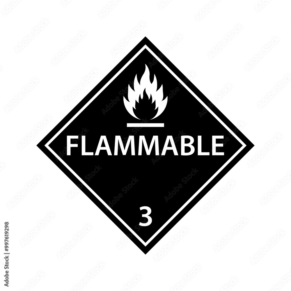 Flammable Liquid warning sign Stock Vector | Adobe Stock