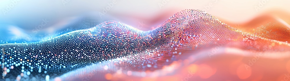 Sports analytics data points merging into a pattern of geometric shapes ...