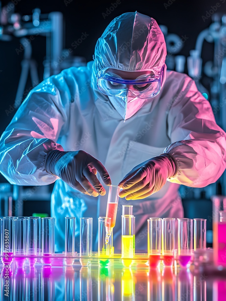 Scientist in Full PPE Dropping Liquid in a Test Tube A scientist ...