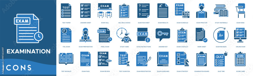 Examination icon. Test Paper, Answer Sheet, Exam Hall, Multiple Choice ...