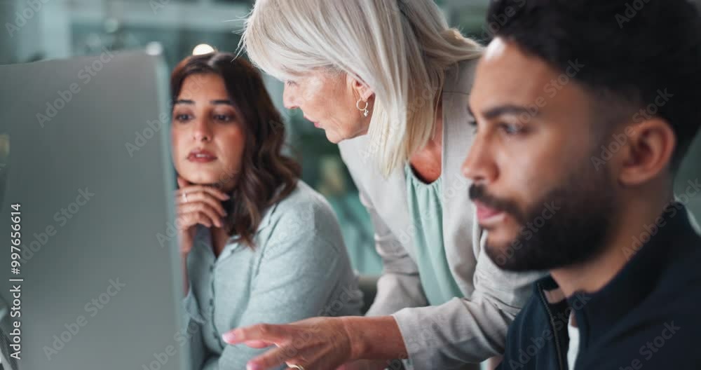 Business, manager and discussion for staff, training and guidance in ...