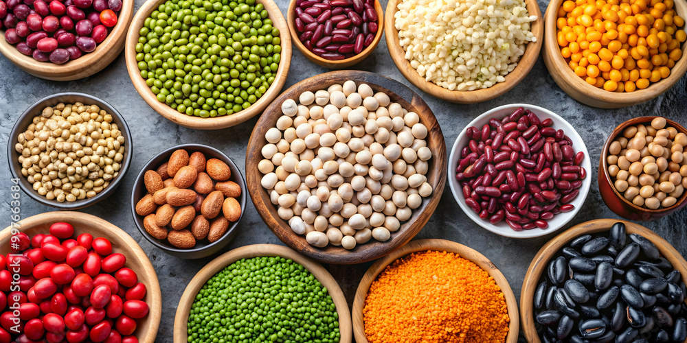 An infographic displaying the nutritional benefits of legumes, colorful ...