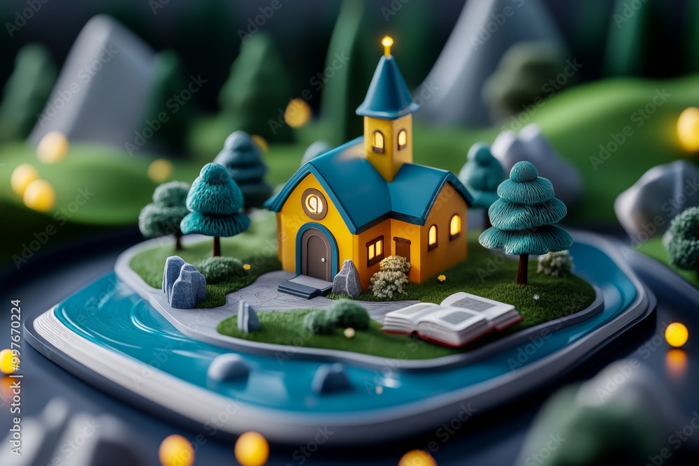 Digital 3D classroom for reading comprehension, where students interact ...