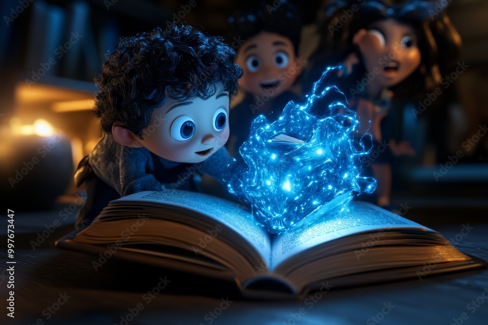 Fantasy-inspired reading comprehension scene, where magical books come ...