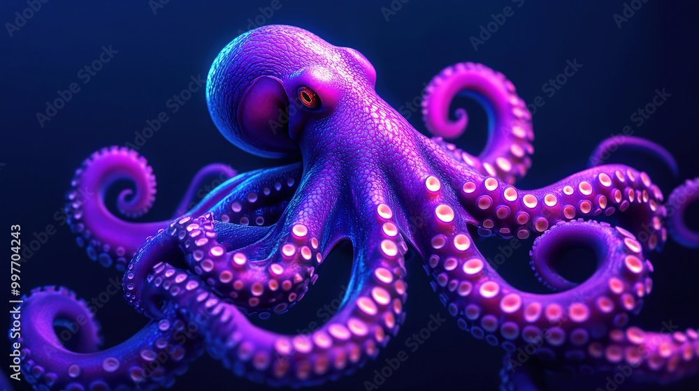World Octopus Day. Octopus in the sea. Cute octopus in an underwater ...