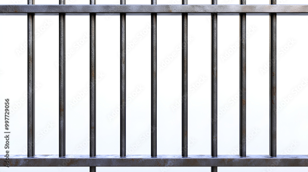 Prison bars isolated on transparent background. Steel metal or iron ...