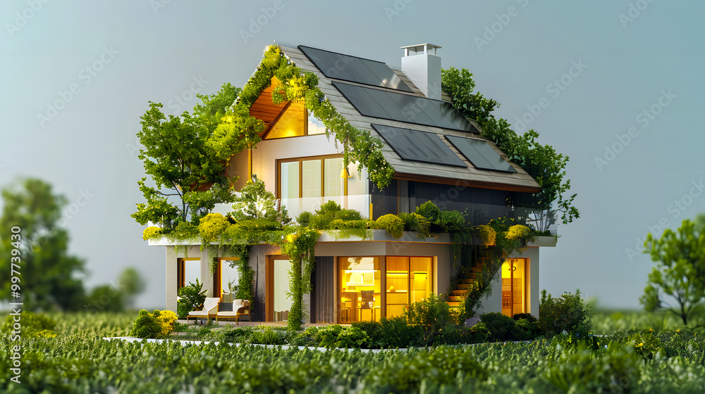 Efficiency energy rating concept. Sustainable development and eco house ...