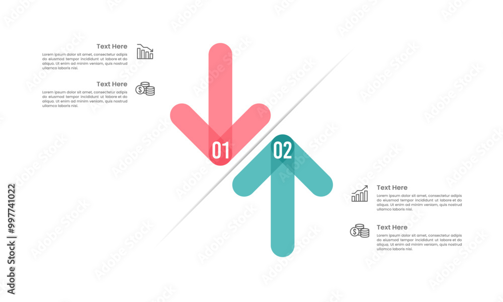 Green and red up arrow infographic. Compare pros and cons, Economy ...