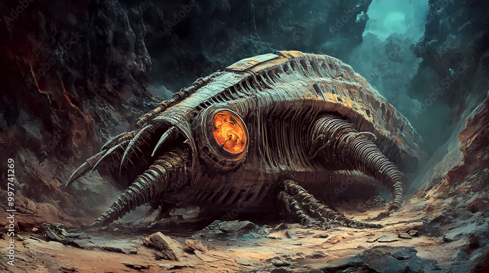 An otherworldly, time-warped alien artifact emerges from the depths of ...