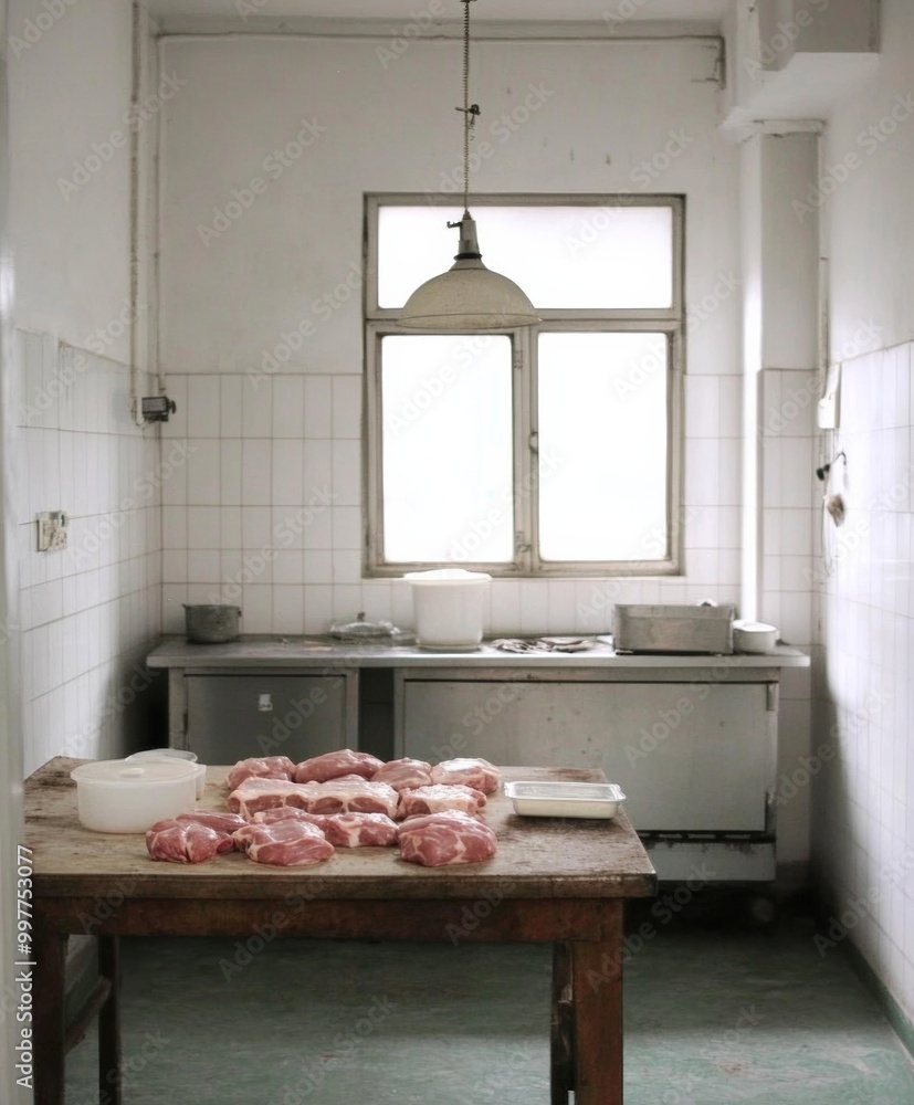 Disturbing Kitchen Scene Improper Meat Handling Leading to Zoonotic ...