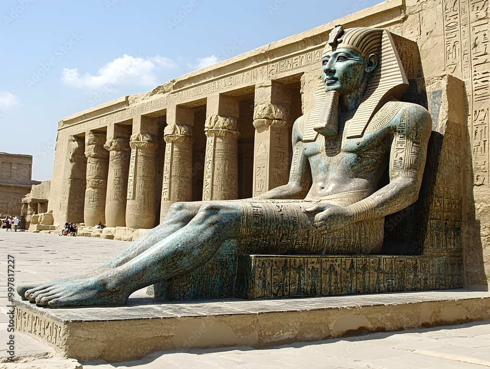 Monumental Sculpture of Pharaoh at Temple of Karnak in Luxor Egypt's ...
