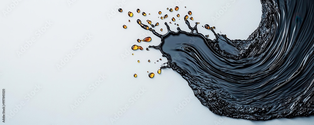 Conceptual image showing the environmental impact of oil spills in the ...
