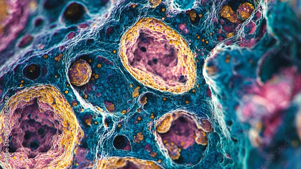 Under a microscope, placental cells reveal complex structures that ...