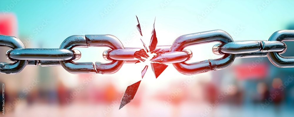 Broken Chain Link Fragile Connection Metal Stock Illustration | Adobe Stock