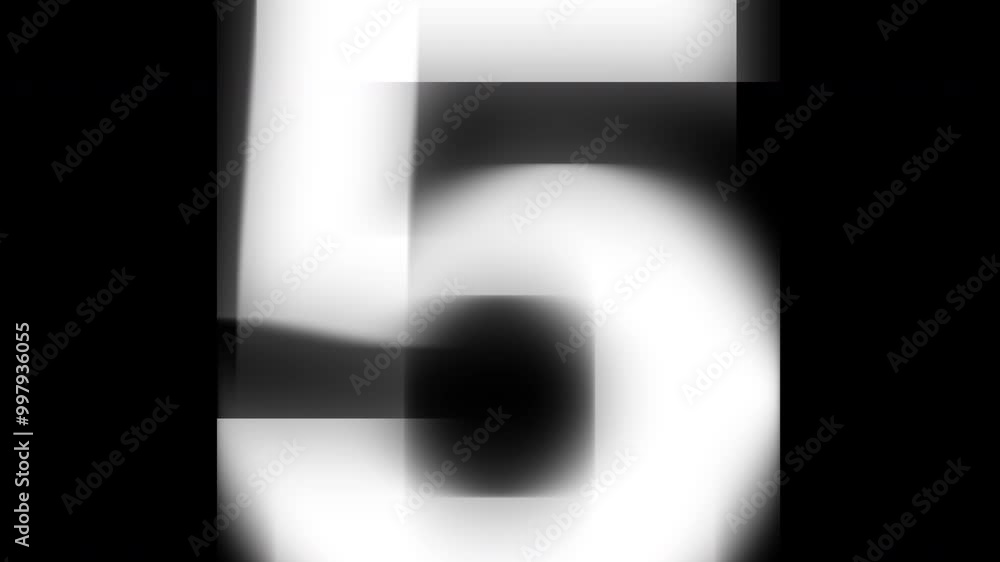 Simple countdown white number animation with zoom in and out effect ...