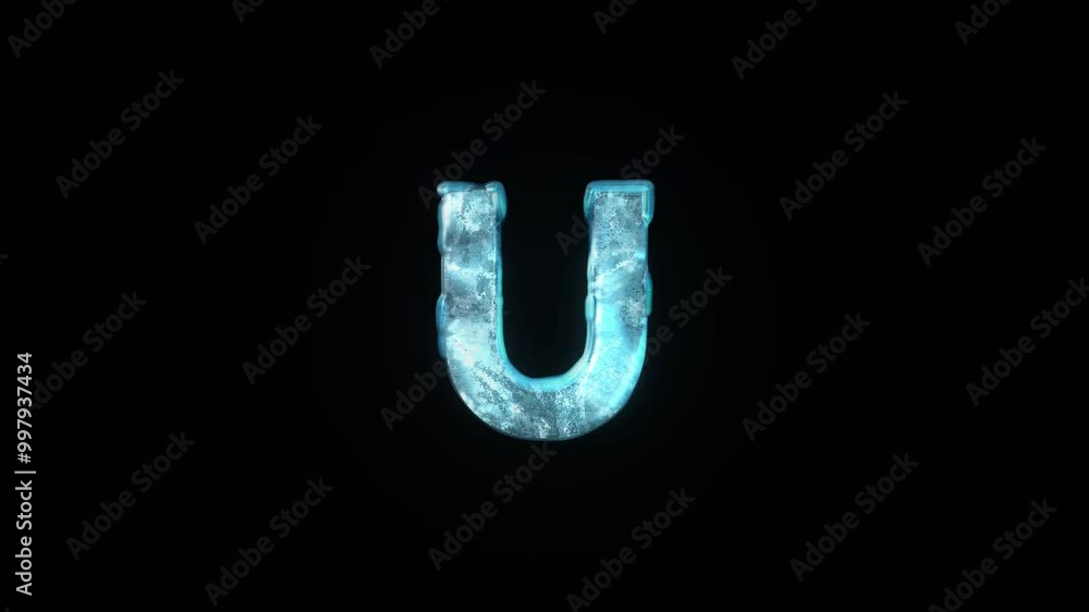 Frozen Ice Letter U. Cold Frosty Letter. Ice Cold Letter. Ice Frozen ...